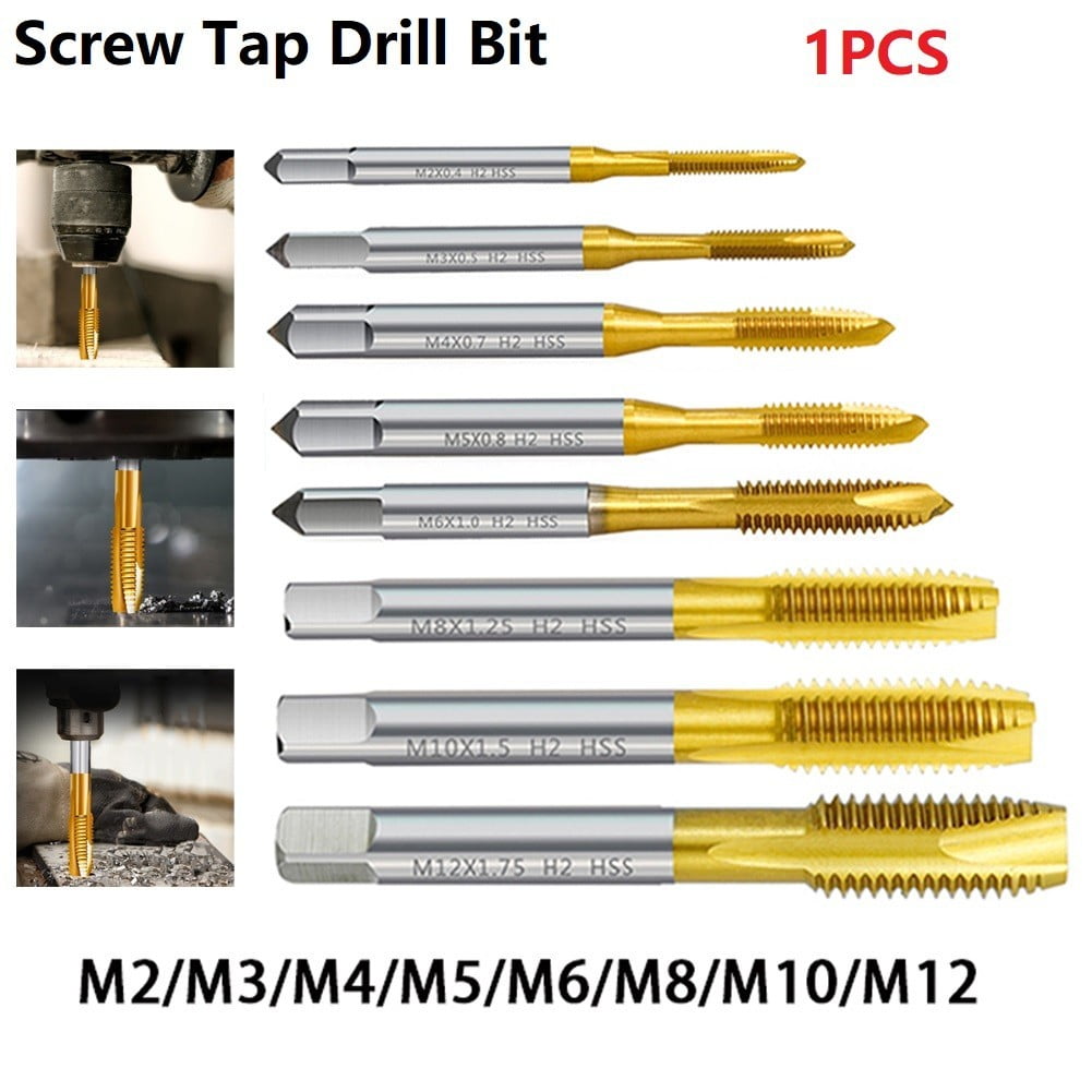 Hss Coating Screw Taps Drill Bits M2 M3 M5 M6 M8 M10 Metric Straight ...