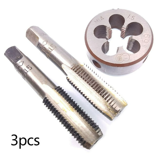 HSS for M14 x 1.5mm Taper& Plug Tap& for M14 x 1.5mm Die Metric Thread ...