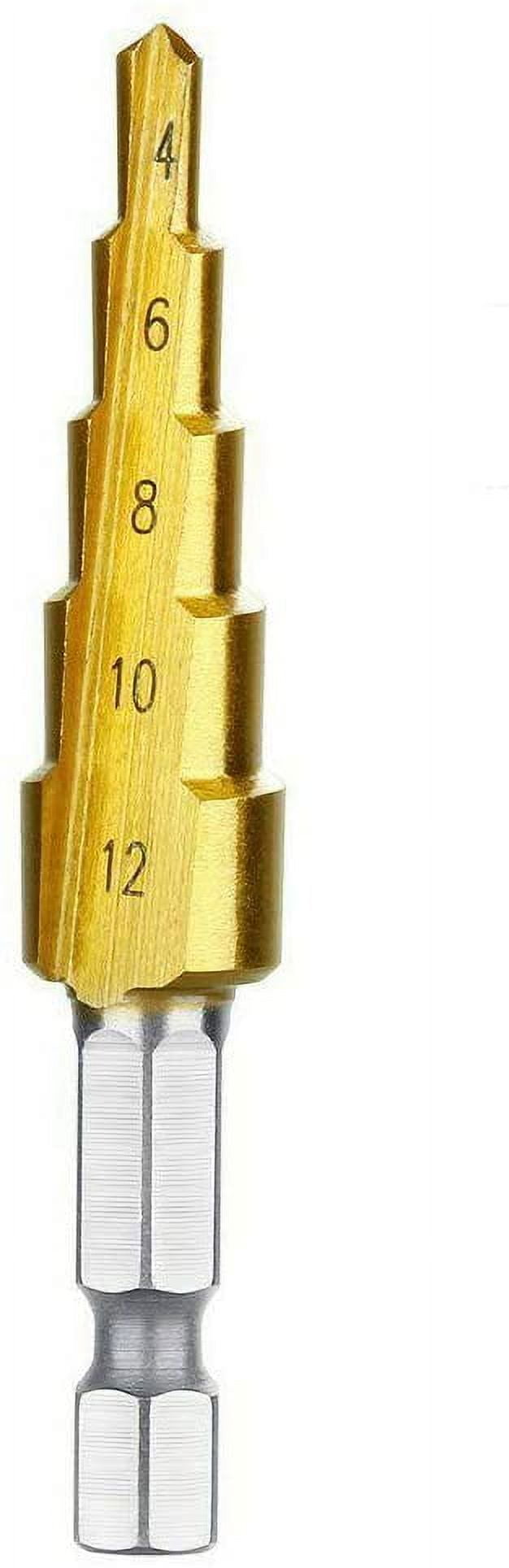 Hss Tapered Step Drill Bit With Titanium Coating, Grooved For Wood ...