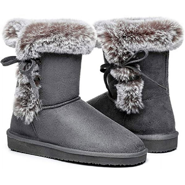 Hstylish Women's Snow Boots Short Winter Boots Classic Warm Lace up ...