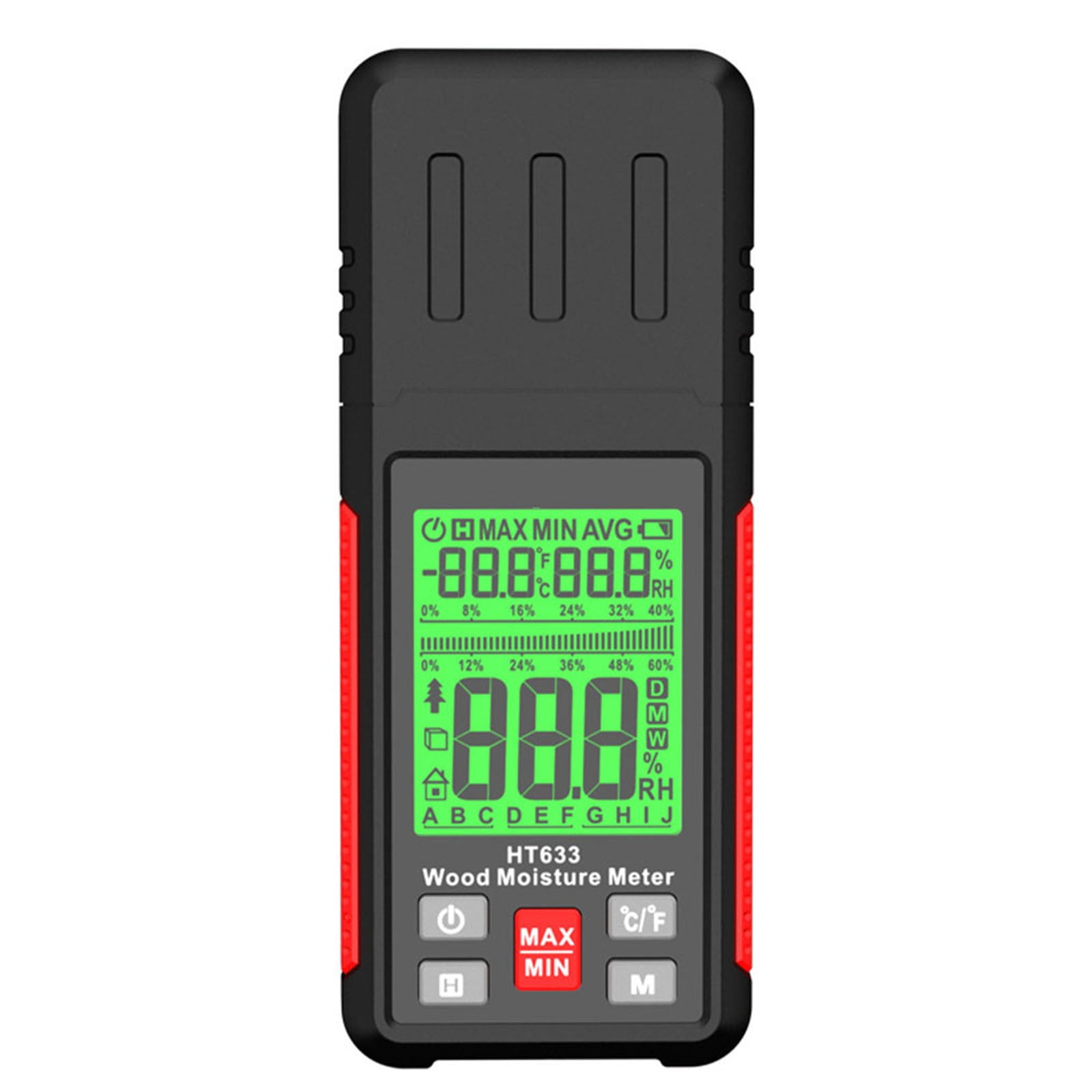 Ht633 Digital Wood Moisture Meter Timber Hygrometer Lcd Timber Damp ...