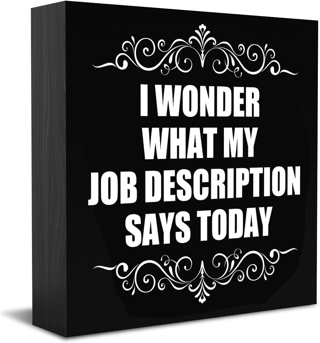 Htbig Office Decor Funny Desk Decor Wooden Box Sign For Home Office ...