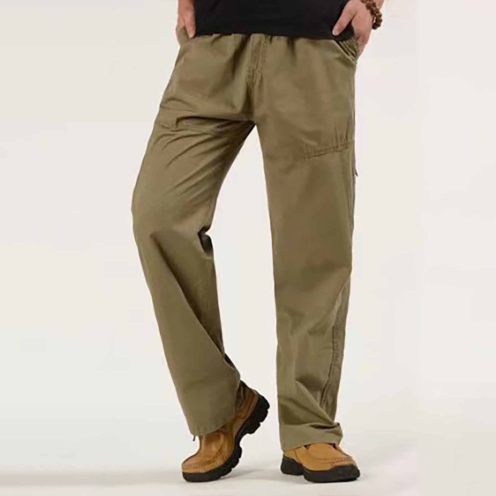 Htigea Clearance 2024 Casual Pants for Men Big & Tall Basic Solid Cargo ...