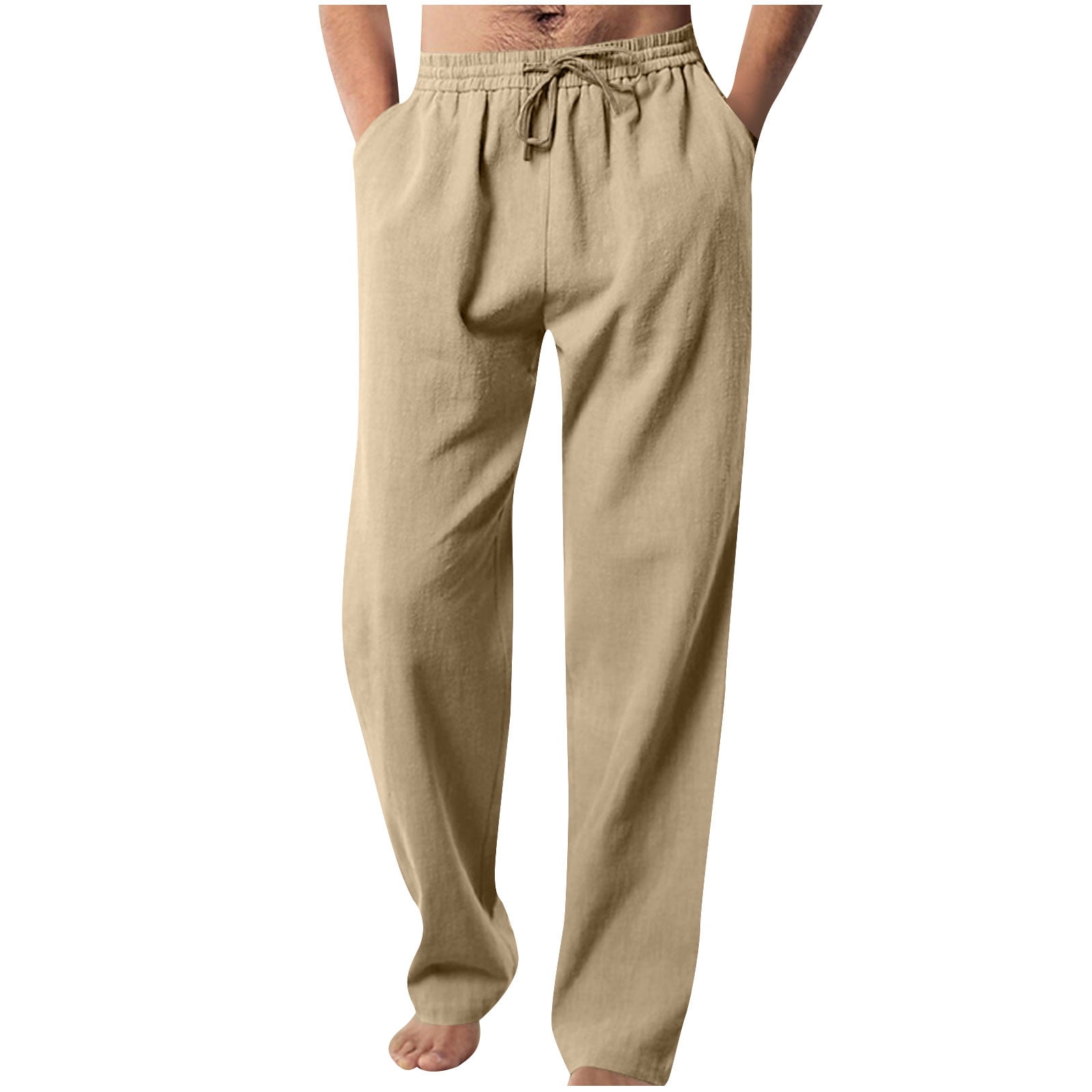 Htigea Sweatpants for Men, Men's Fallow Drawstring Elastic Waist Wide ...