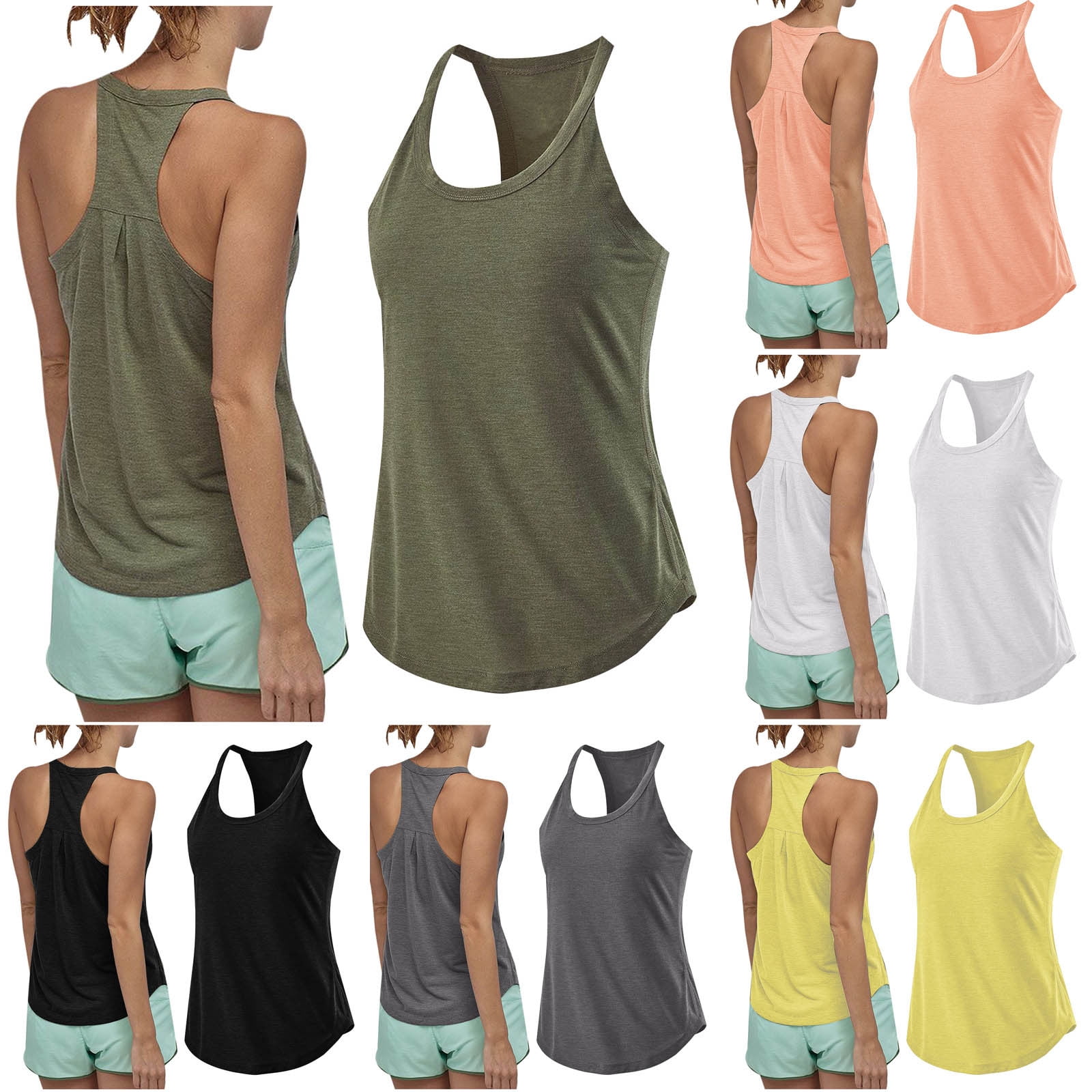 Htigea Clearance Women's Everyday Flowy Racerback Active Workout Tank ...