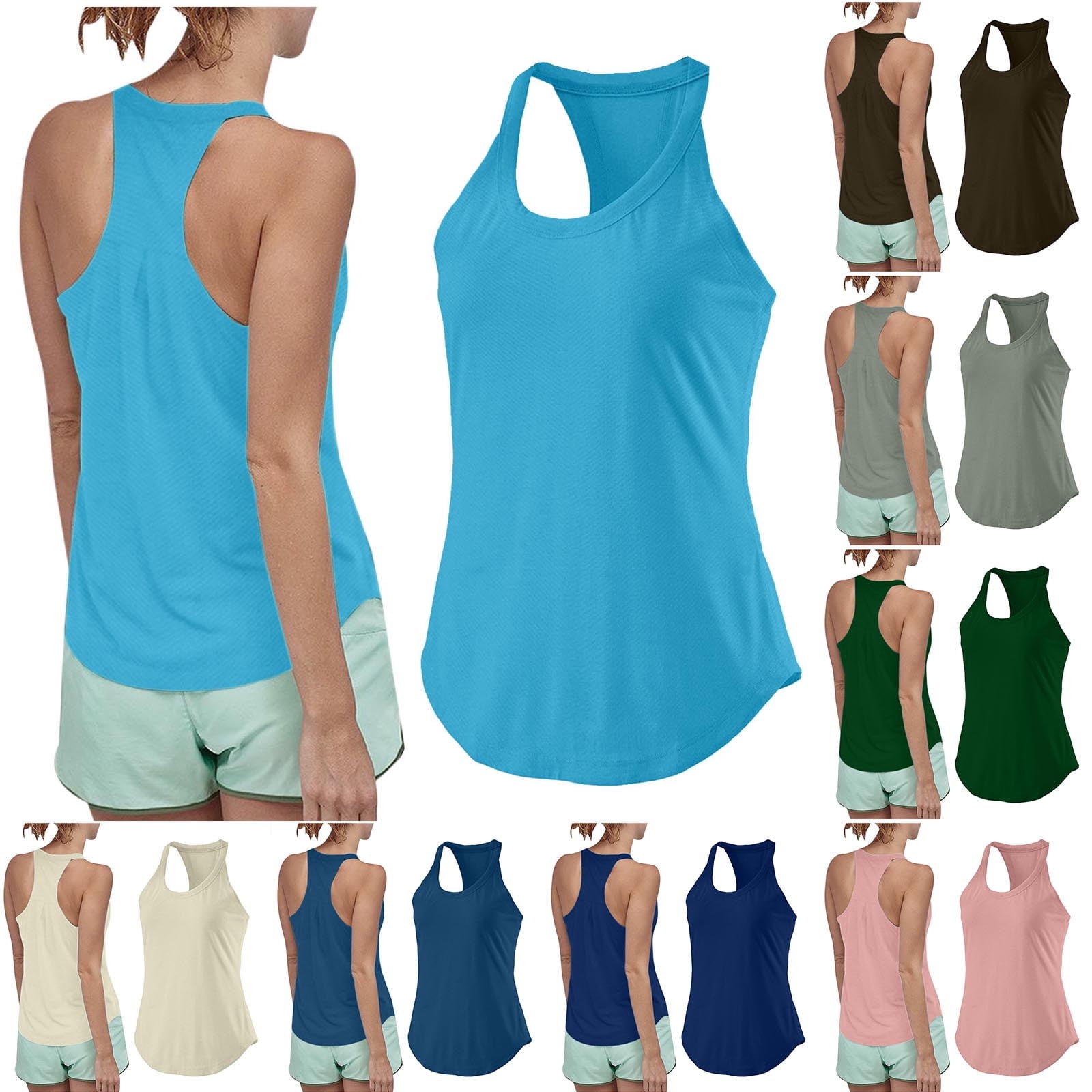 Htigea Clearance Workout Tank Tops for Women Racerback Loose Fit Yoga ...