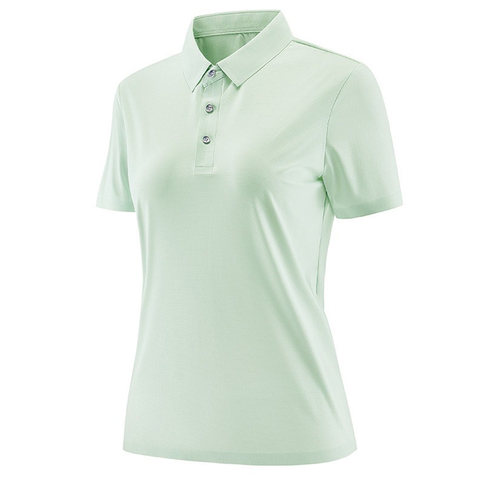 Htigea Women's Golf T-Shirts 3-Button Short Sleeve Collared Tops ...