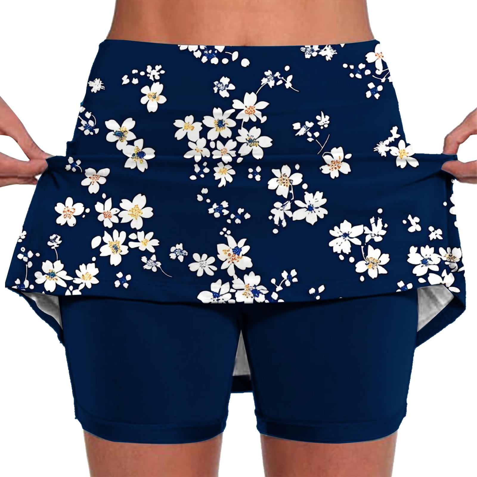 Htigea Womens Flower Print Tennis Skorts Plus Size Workout Athletic ...