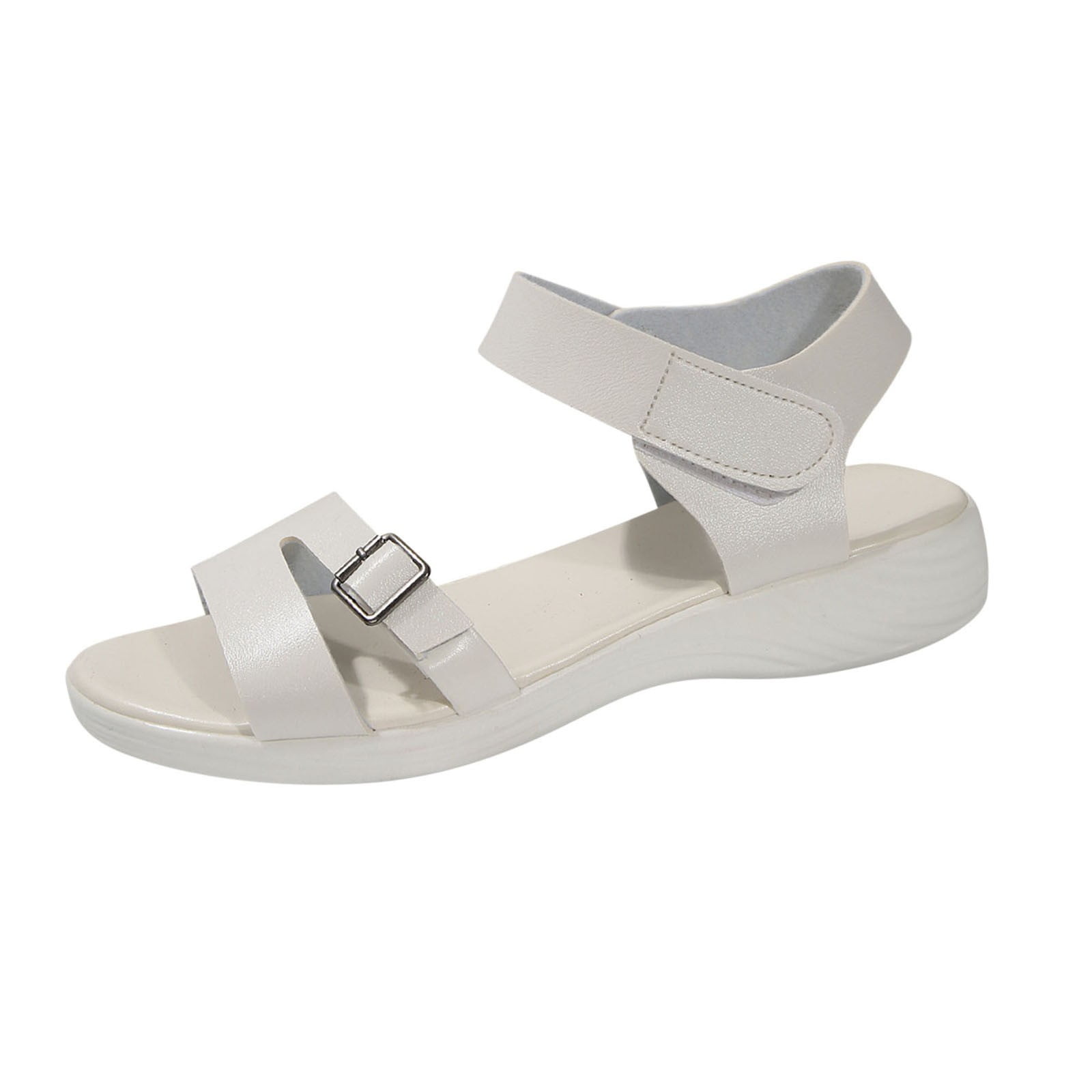 Htigea Womens Open Toe Sandals Comfortable Ankle Strap Flat Sandal ...