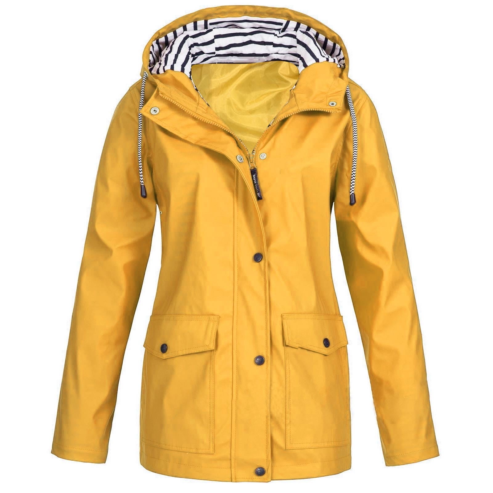 Htigea Womens Waterproof Coat Outdoor Rain Jacket Lightweight Zip Up ...