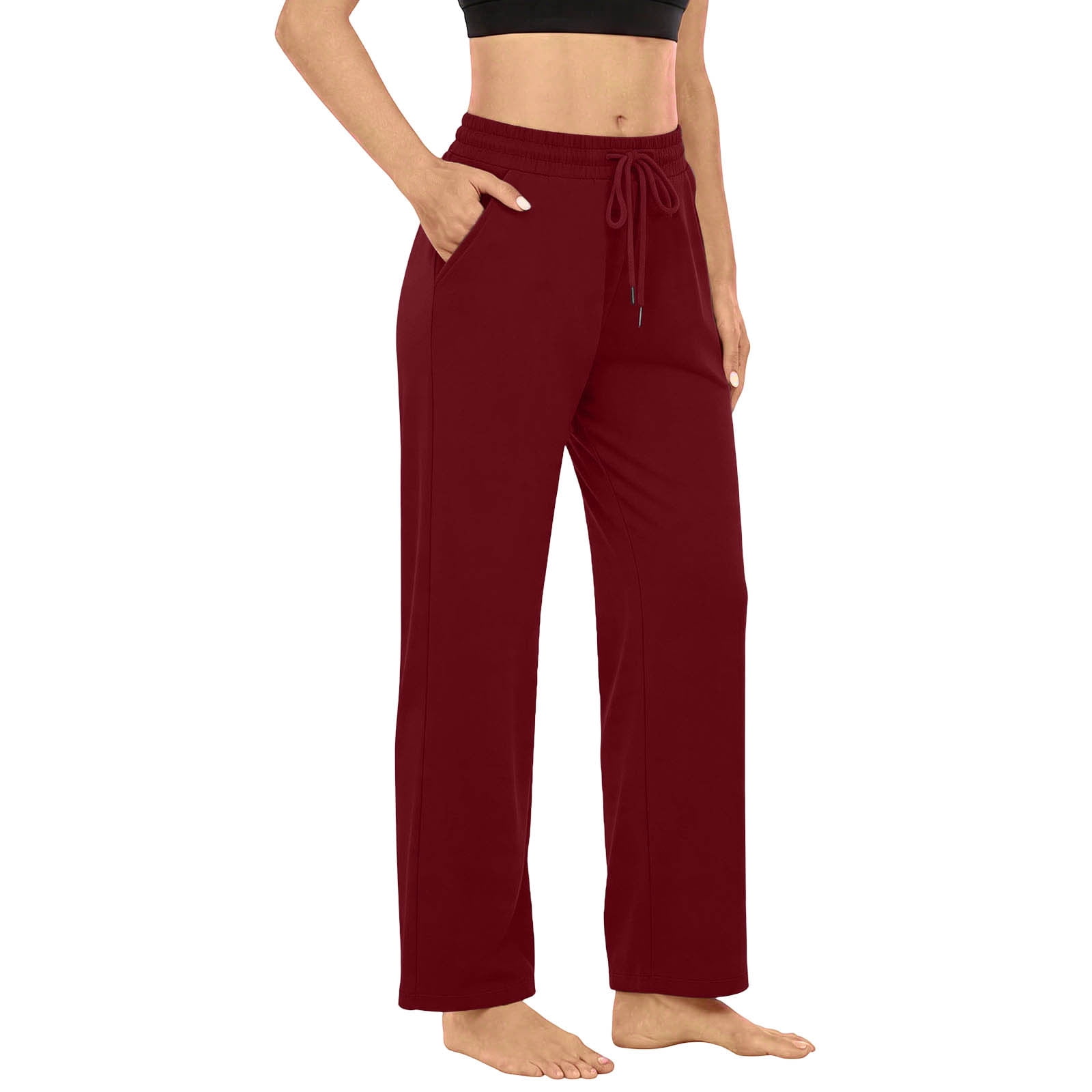 Htigea Womens Yoga Sweatpants Drawstring High Waisted Sweat Pants Loose ...