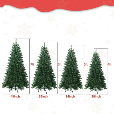 6.5FT Artificial Christmas Tree, Pre-Lit Christmas Tree with 350 LED ...