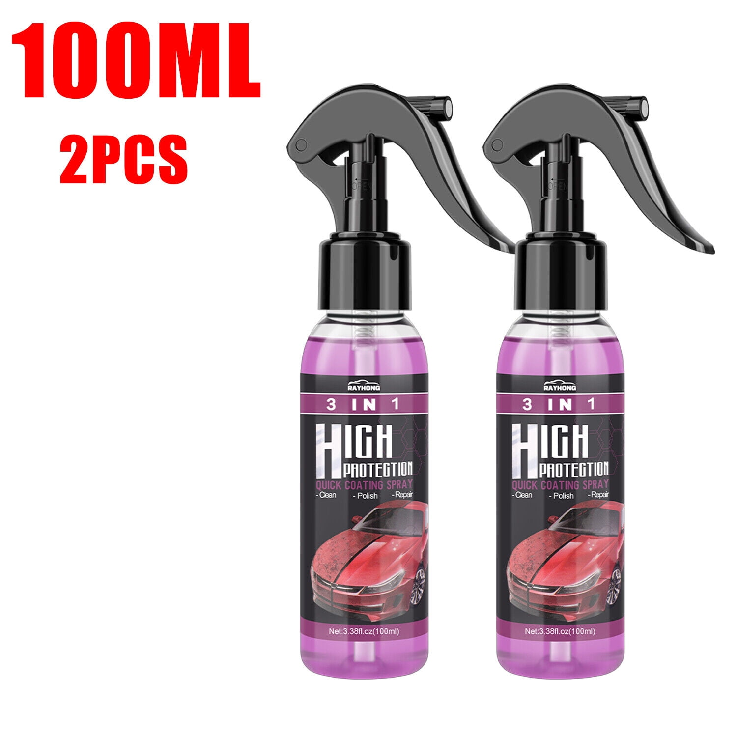 Htwon 100ML 3 in 1 High Protection Quick Car Coat Ceramic Coating Spray ...