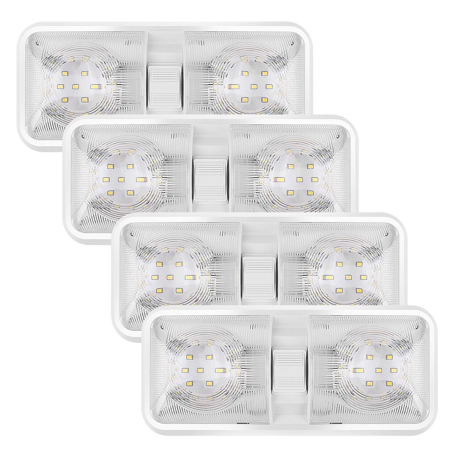 Htwon 12V LED RV Interior Ceiling Light Boat Camper Trailer double ...