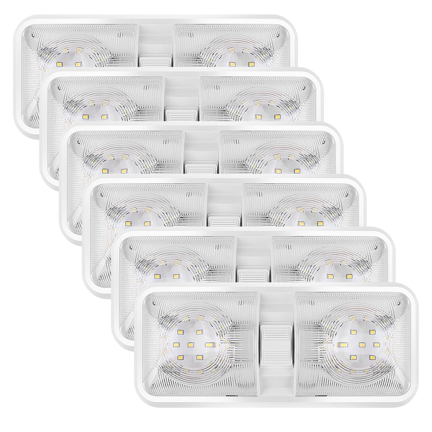 Htwon 12V LED RV Interior Ceiling Light Boat Camper Trailer double ...