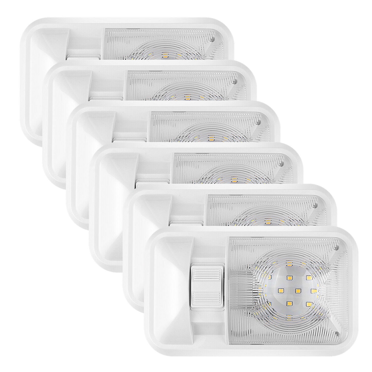 Htwon 12V LED RV Interior Ceiling Light Boat Camper Trailer double ...