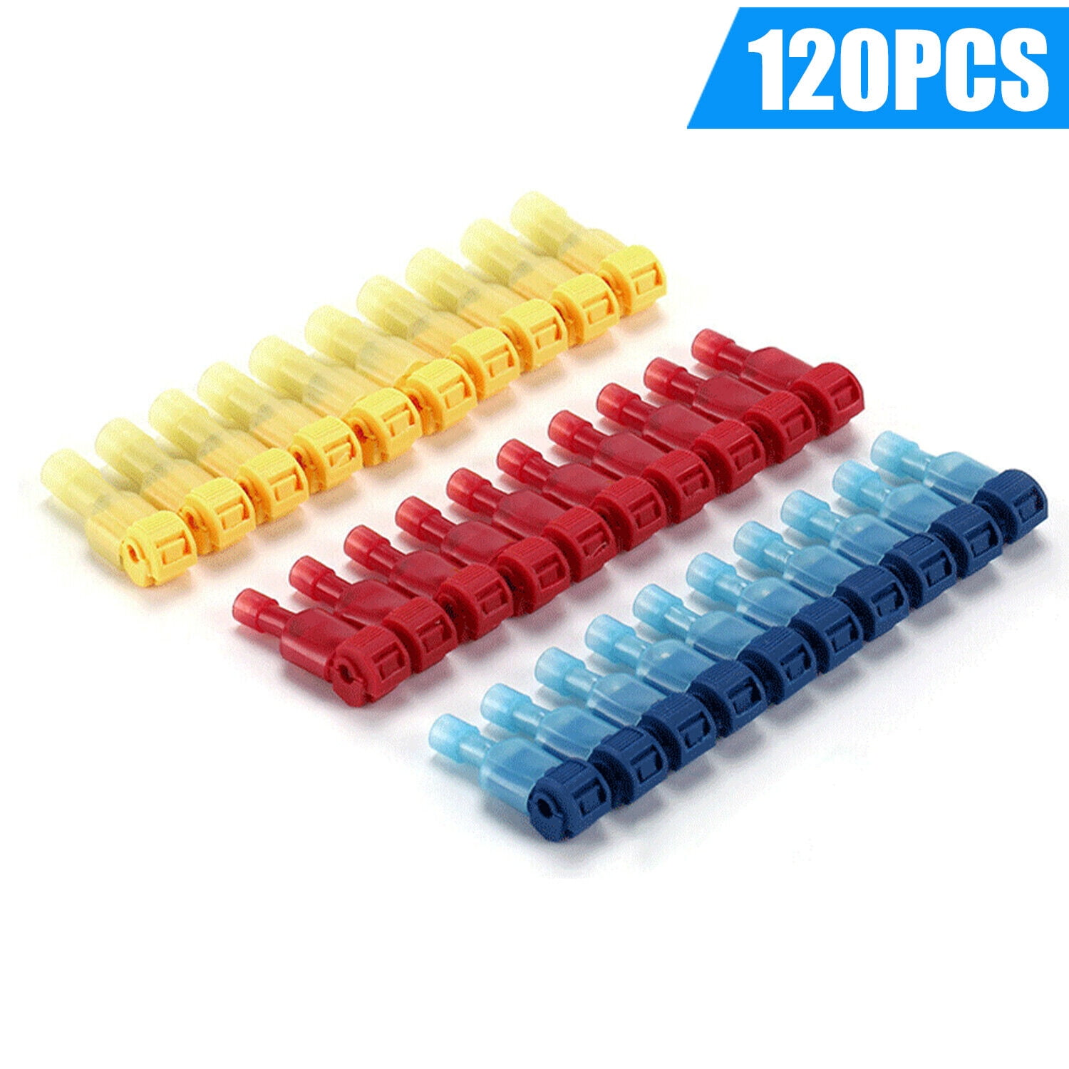 Htwon 240Pcs T-Taps Wire Terminal Connectors Insulated 22-10 AWG Quick ...