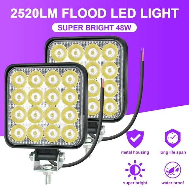 Htwon 48W LED Work Light Truck OffRoad Tractor Flood Lights 12V 24V ...