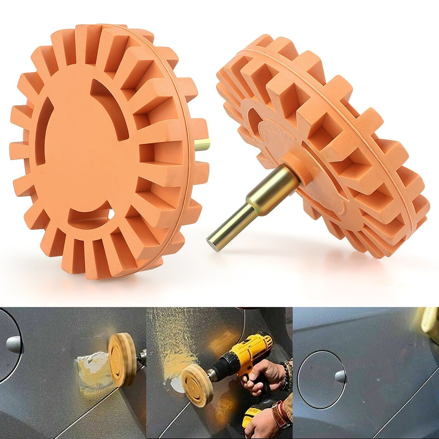 Htwon 4in Decal Removal Eraser Wheel Power Drill Adapter Rubber Car ...