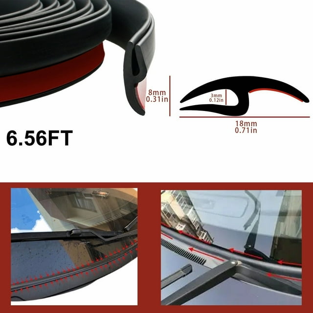 Htwon 6.56FT Weatherstrip Car Front Windshield Window Moulding Seal ...