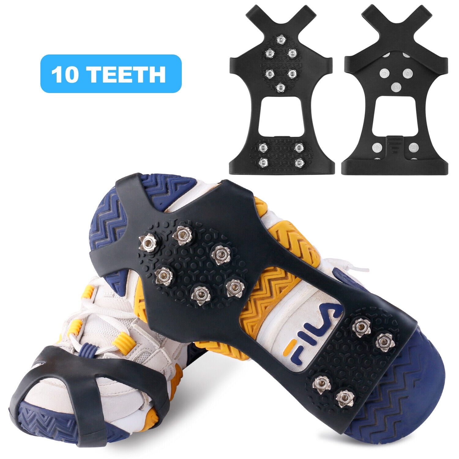 Htwon 8/10 Teeth Ice Cleats Crampons Snow Grips Boot Shoe Anti Slip On ...