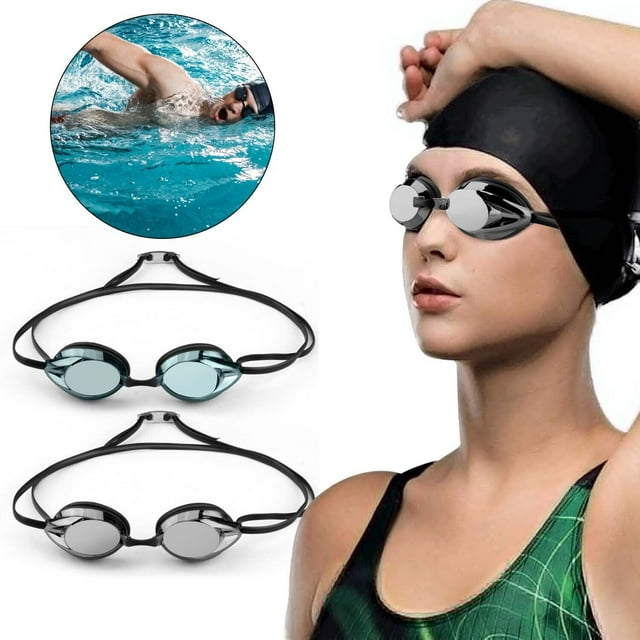 Htwon Adult Swim Goggles Anti-Fog UV Protection Swimming Glasses HD ...