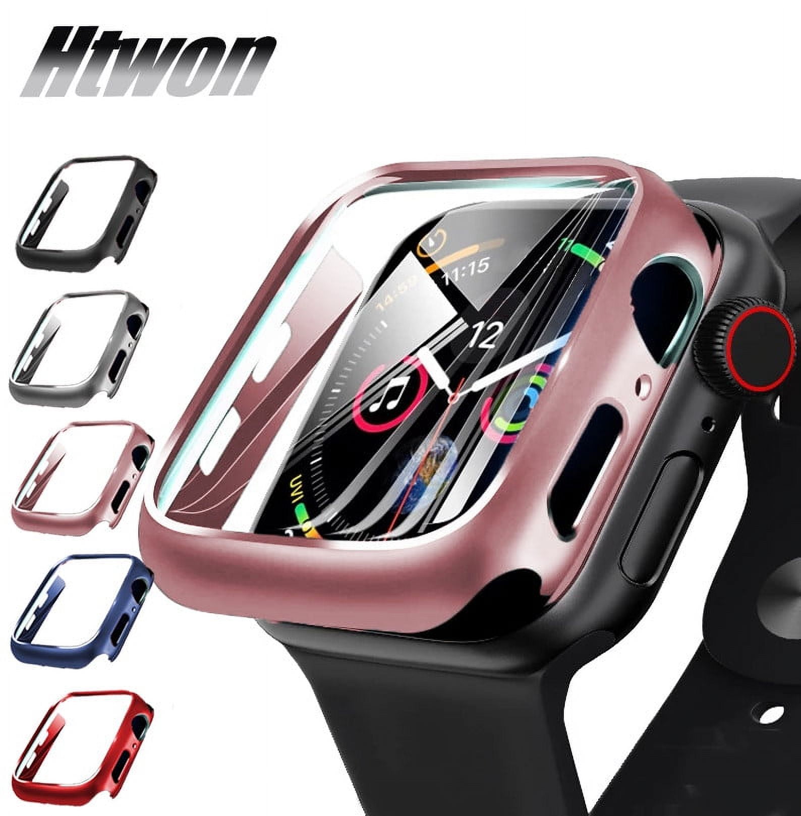 Htwon Anti-Scratched Tempered Glass+Protective Case For Apple Watch ...