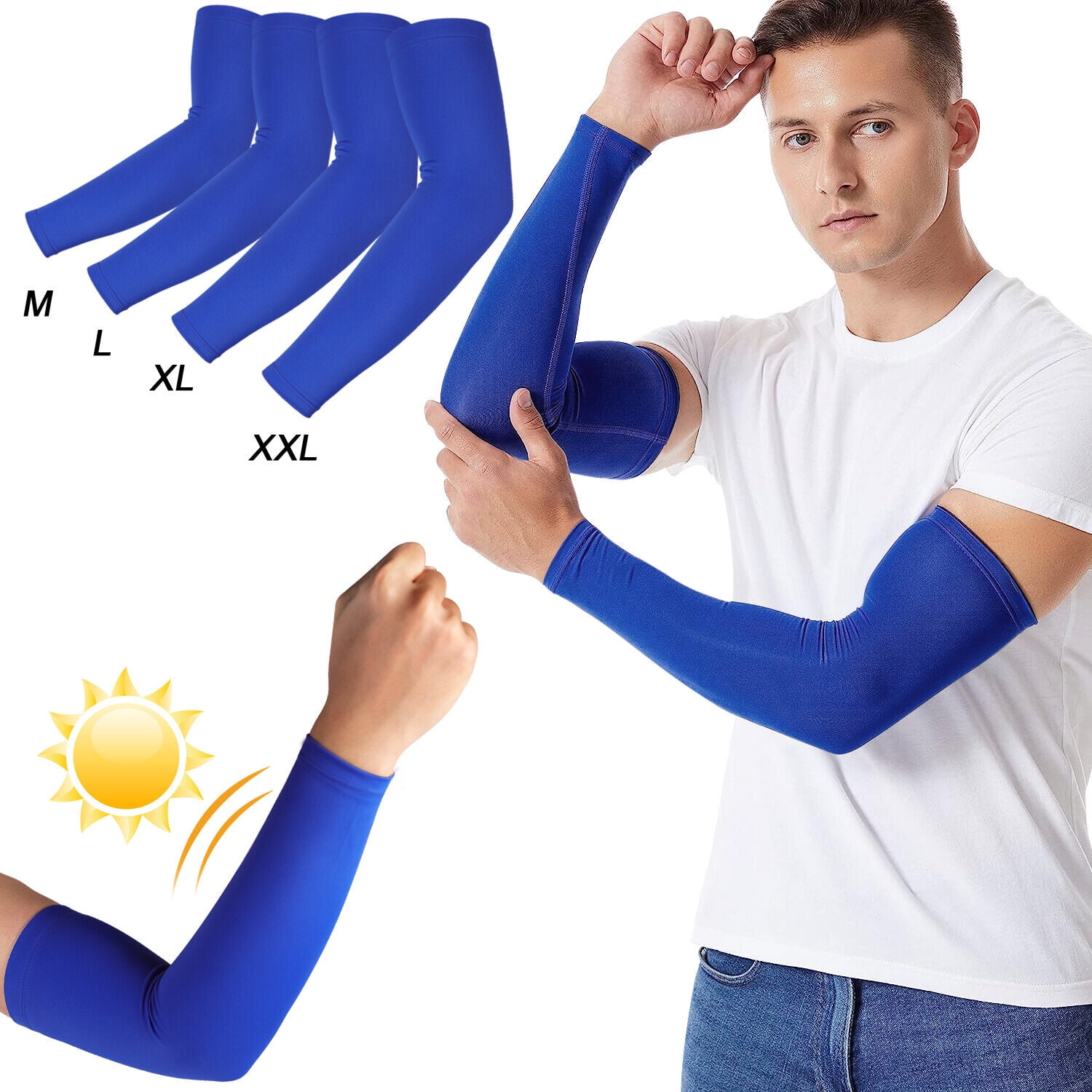Htwon Arm Sleeves Protectors Cycling Running Sun Protection Sleeve, 1 ...
