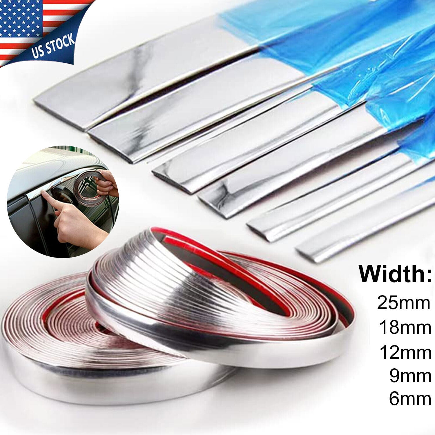 Htwon Chrome Trim Molding, Body Side Trim Strip for Car/Truck Bumper ...
