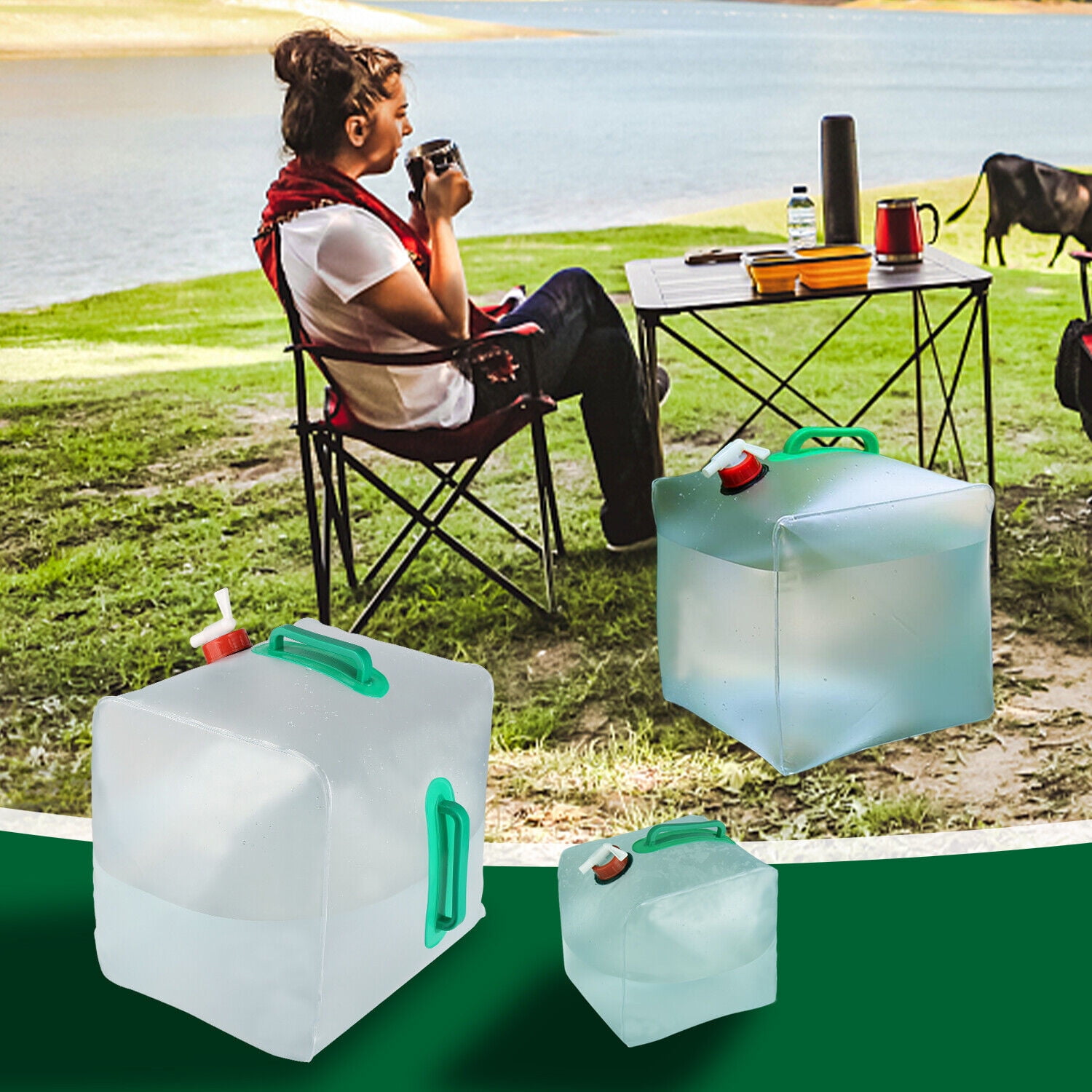 Htwon Collapsible 2.6-5.2 Gal Water Jug with Spigot - Walmart.com