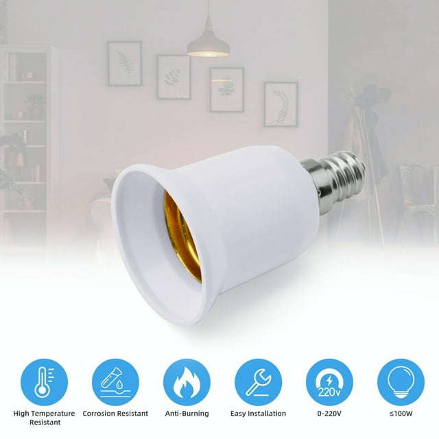 Htwon Light Bulb Socket Adapter E12 to E26 E27 Chandelier Converter ...