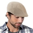 Htwon Men Breathable Herringbone Newsboy Gatsby Cap Ivy Flat Hat Winter ...