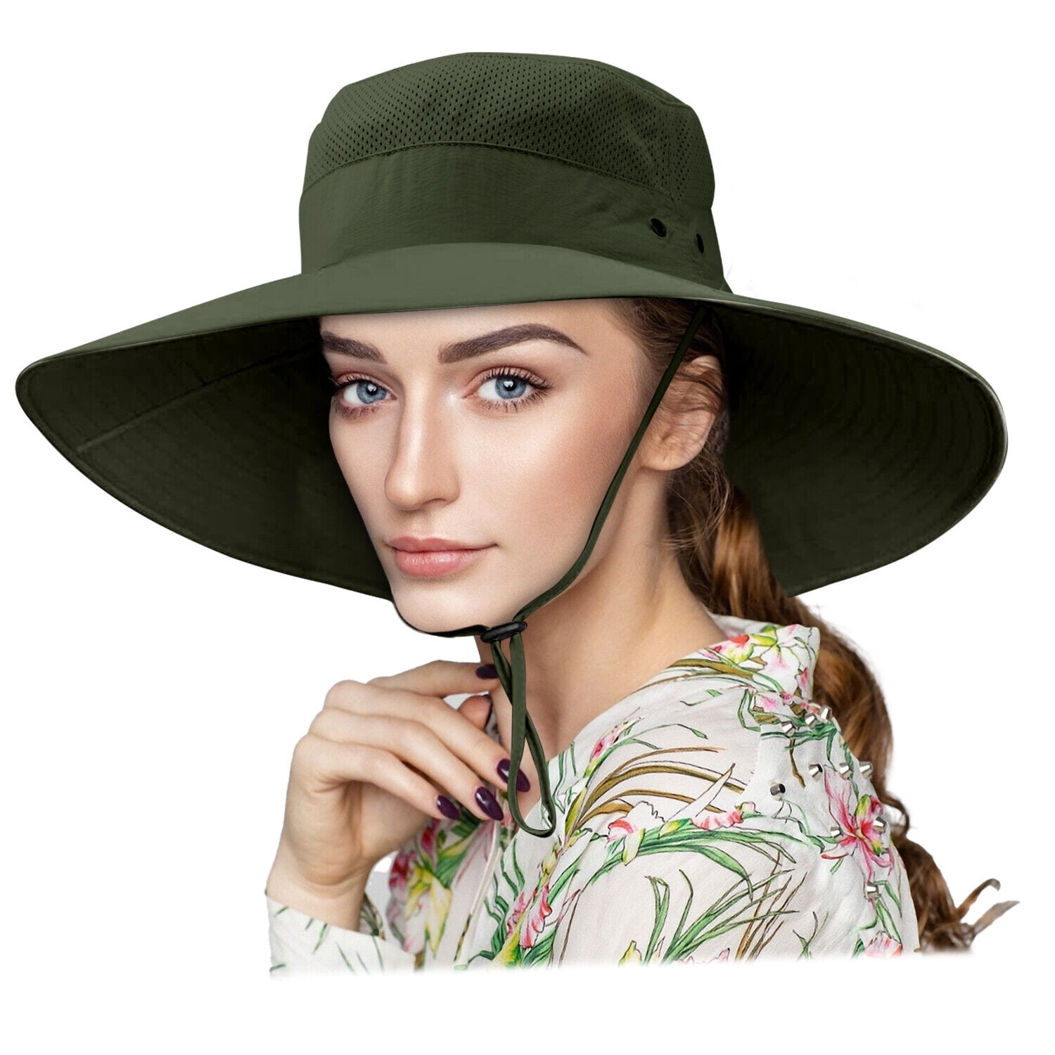 Htwon Men Women Boonie Snap Hat Wide Brim Ear Neck Cover Sun Flap ...