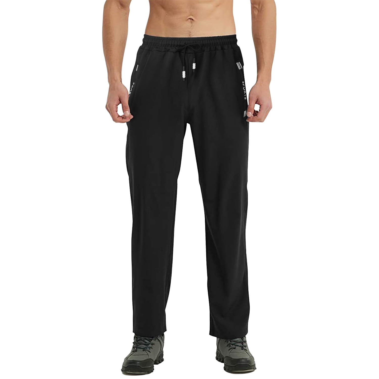 Htwon Men's Sweatpants, Fleece Lined, Zipper Pockets, Warm Athletic Fit ...