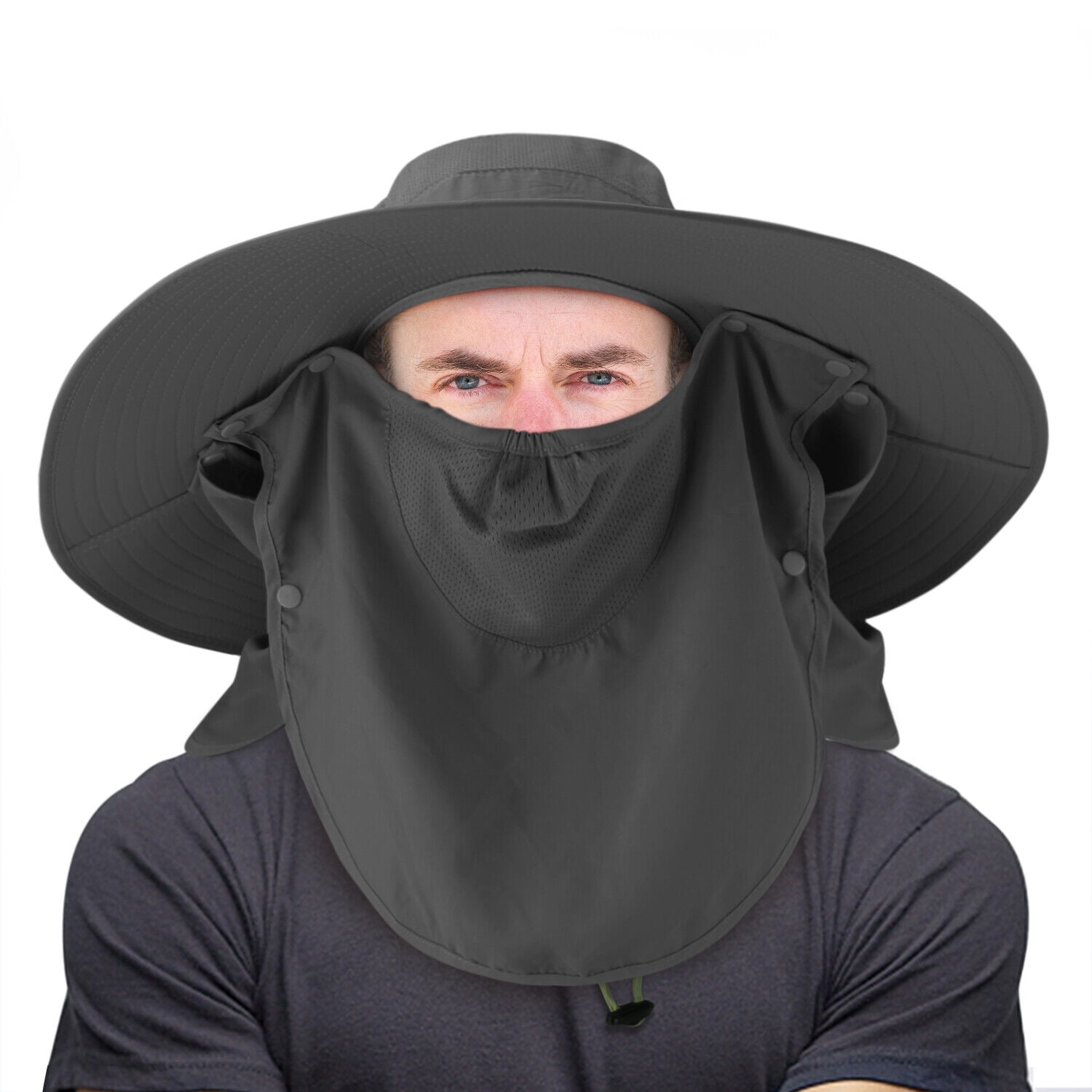 Htwon Neck Flap Cover Wide Brim Hiking Fishing Sun Hat Boonie Bucket ...