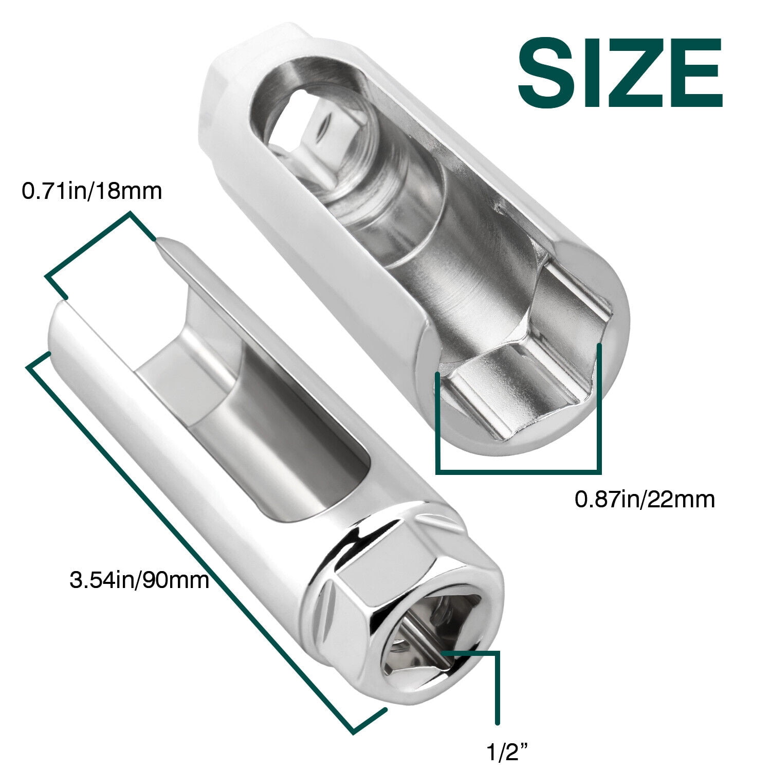 Htwon, 7/8" Chrome Finish Oxygen Sensor Socket Wrench & Set - Walmart.com