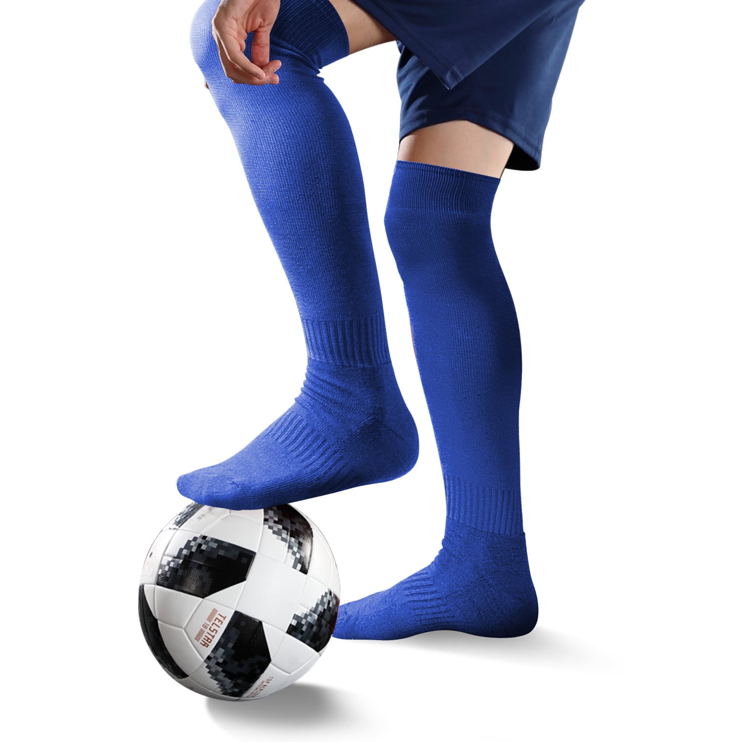 Htwon Soccer Socks Unisex Knee High Breathable Elastic Football ...