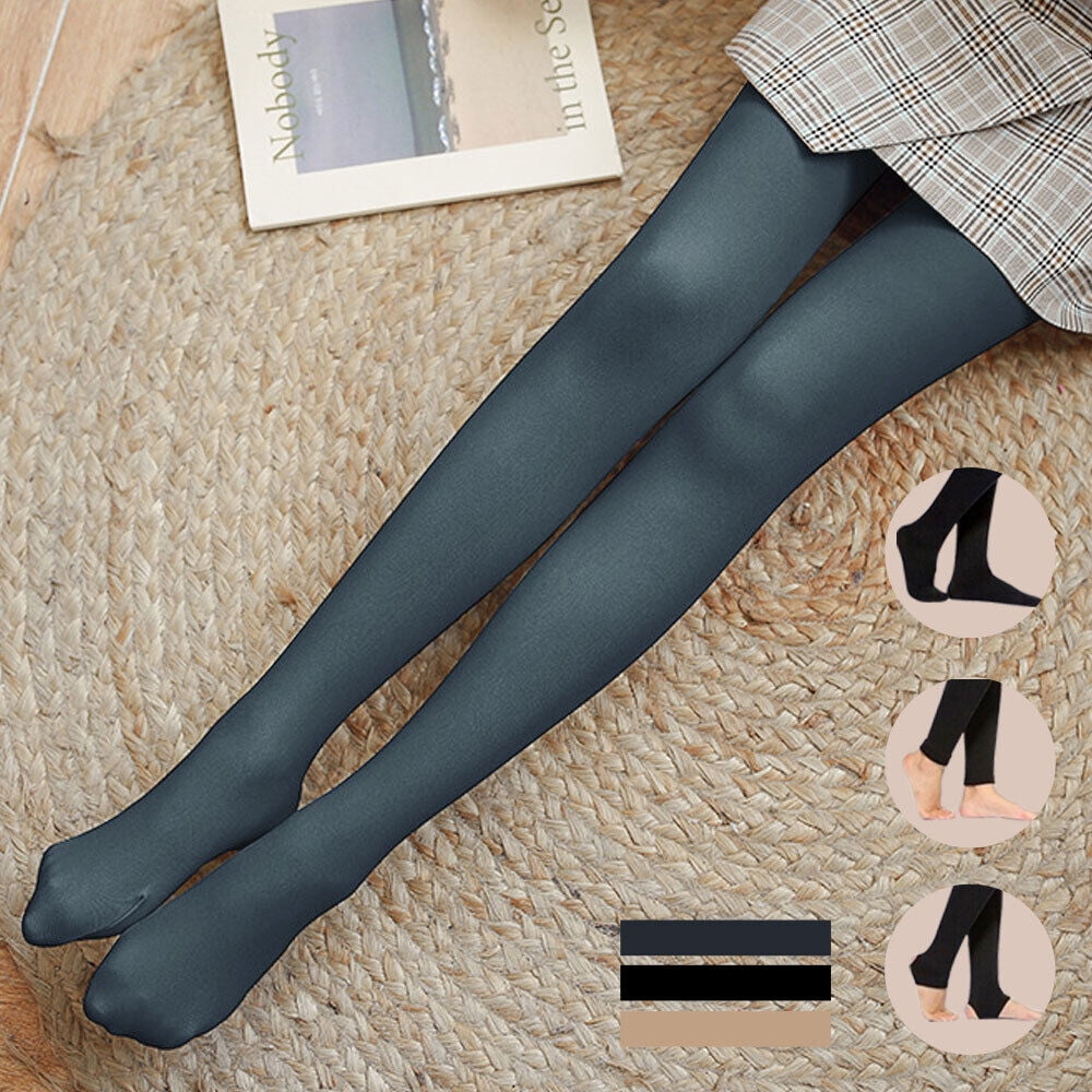 Htwon Women's Fleece Lined Leggings Solid Colors Winter Thick Warm ...
