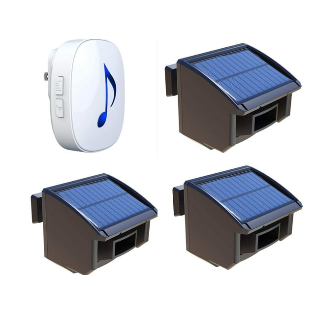 Htzsafe Solar Driveway Alarm System- Outdoor Motion Sensor, 1 Receiver ...