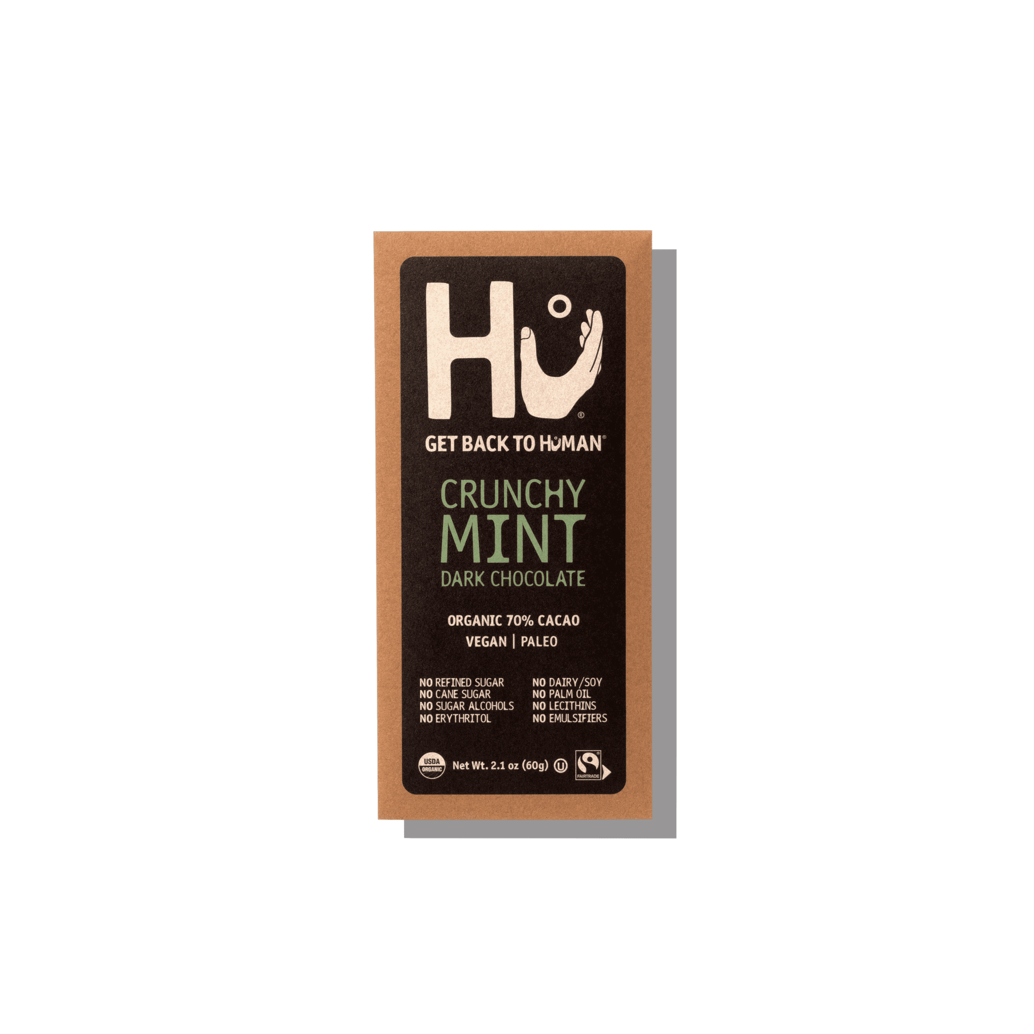 Hu Organic Crunchy Mint Dark Chocolate Bar, Vegan, Paleo, Gluten-Free ...