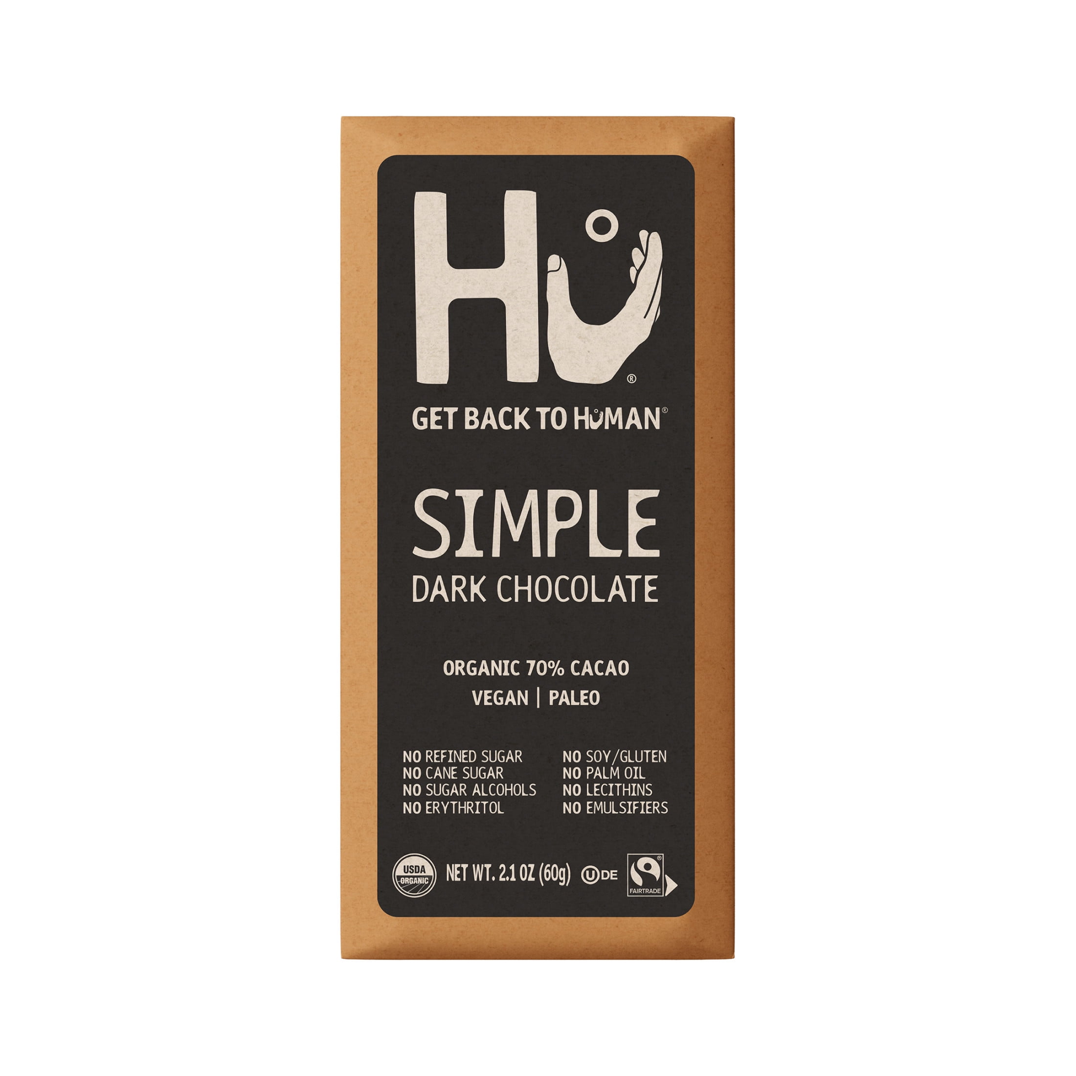 Hu Simple Chocolate Bar, 2.1 Oz - Ideal for Office Breakroom Snacks ...