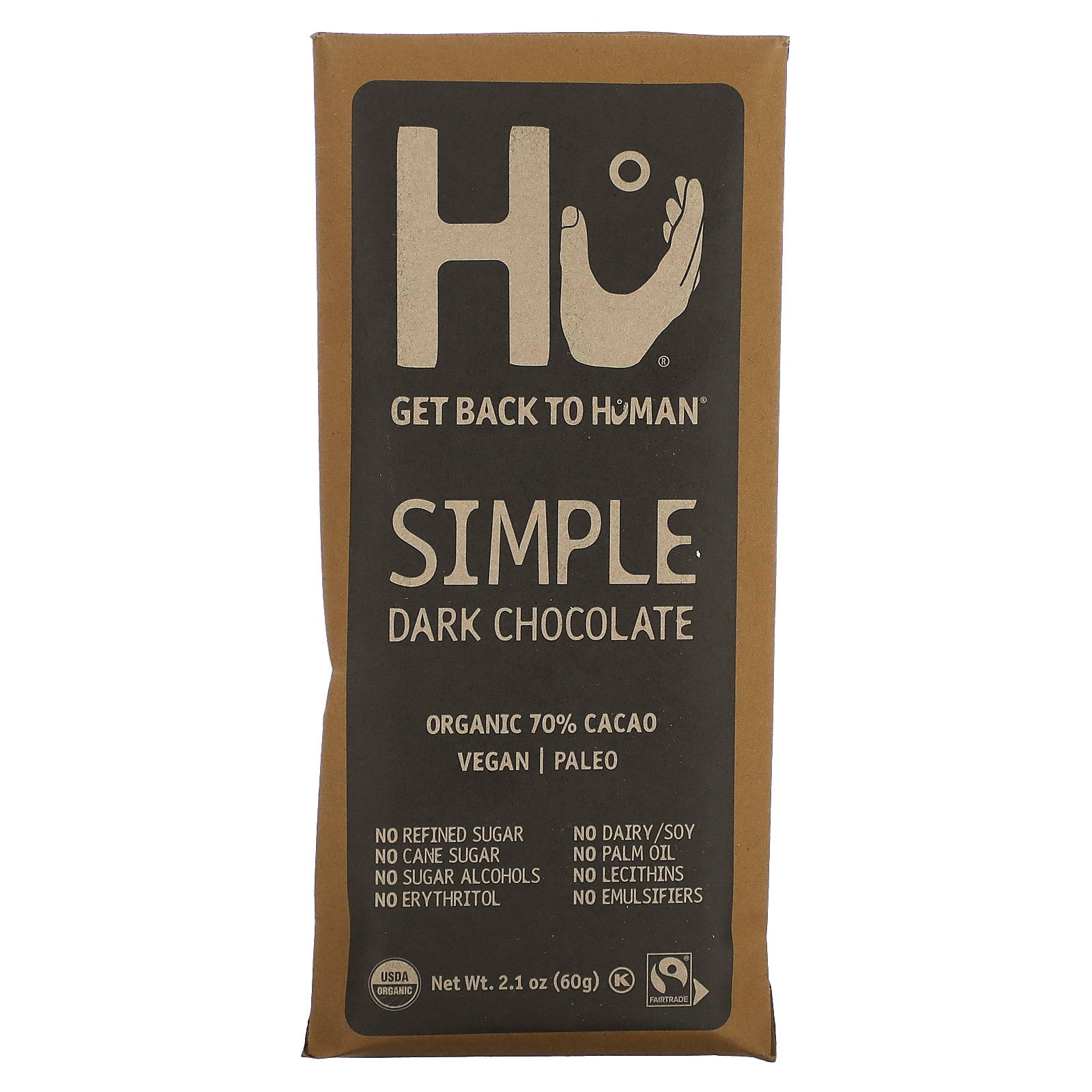 Hu Simple Chocolate Bar, 2.1 Oz - Walmart.com