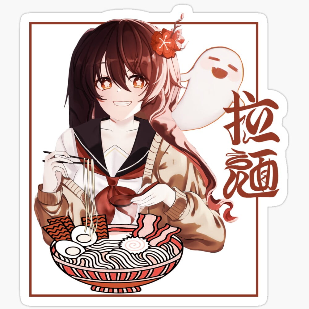 Hu Tao Genshin Impact Aesthetic Anime Vaporwave Sticker Phone Decal ...