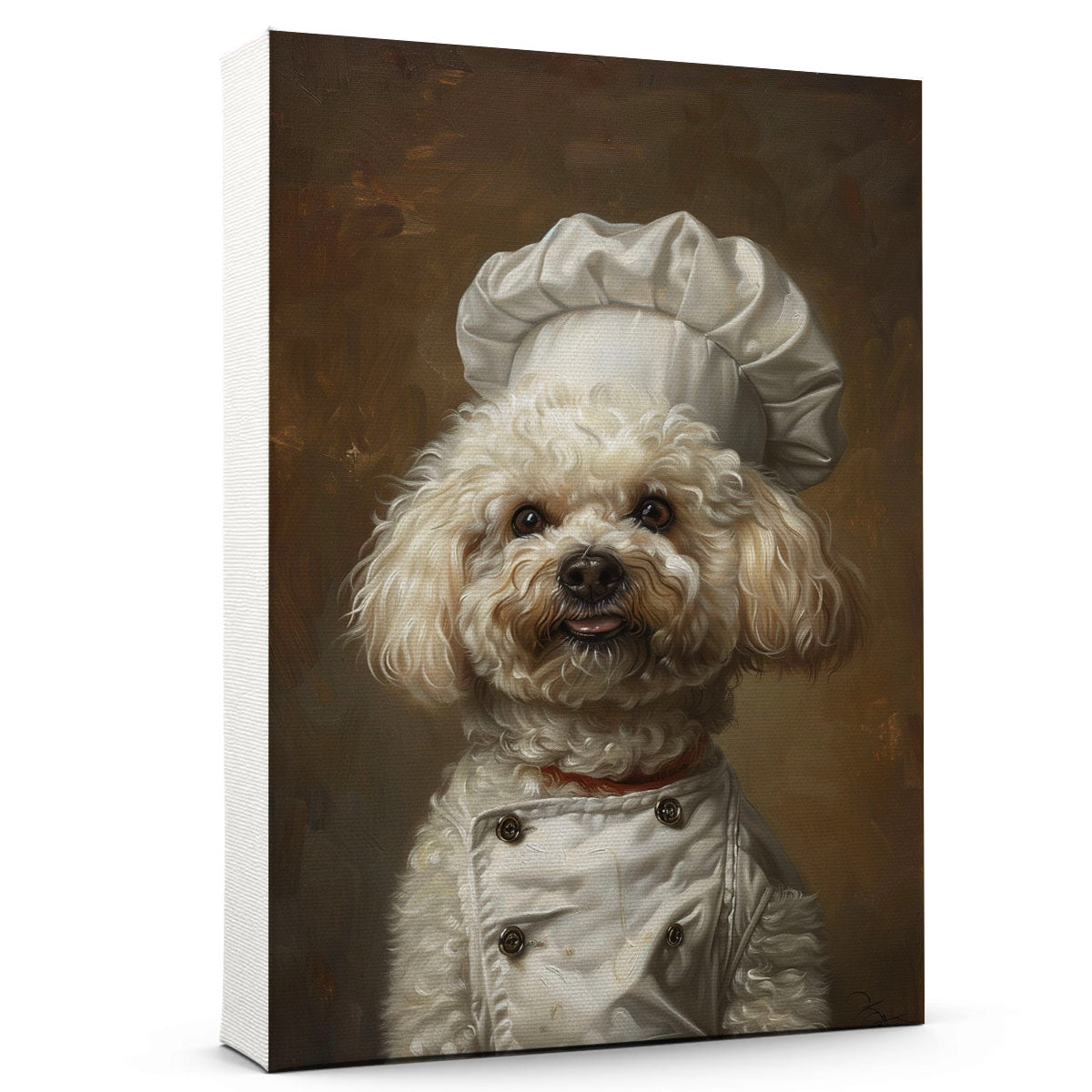 HuDo Dog Canvas Wall Art, Funny Bichon Frise Chef Vintage Poster ...