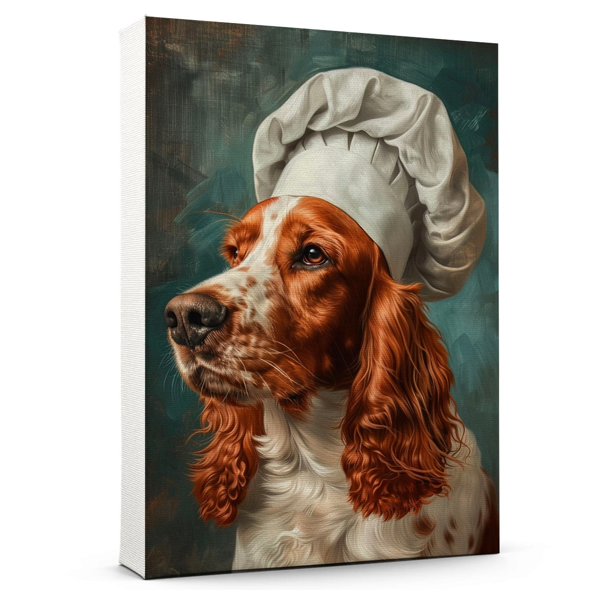HuDo Dog Canvas Wall Art, Funny Irish Redand White Setter Chef Vintage ...