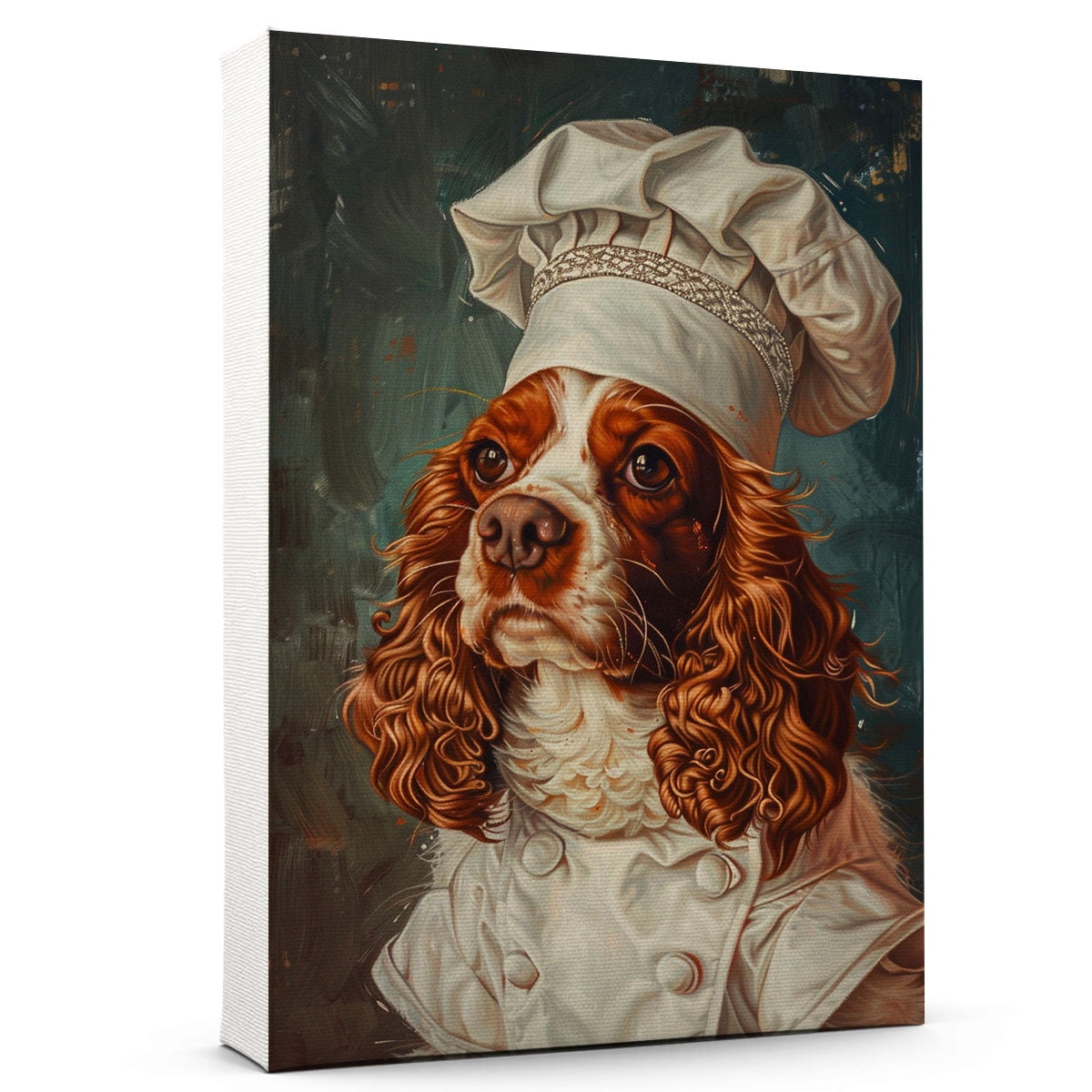 HuDo Dog Canvas Wall Art, Funny Nederlandse Kooikerhondje Chef Vintage ...