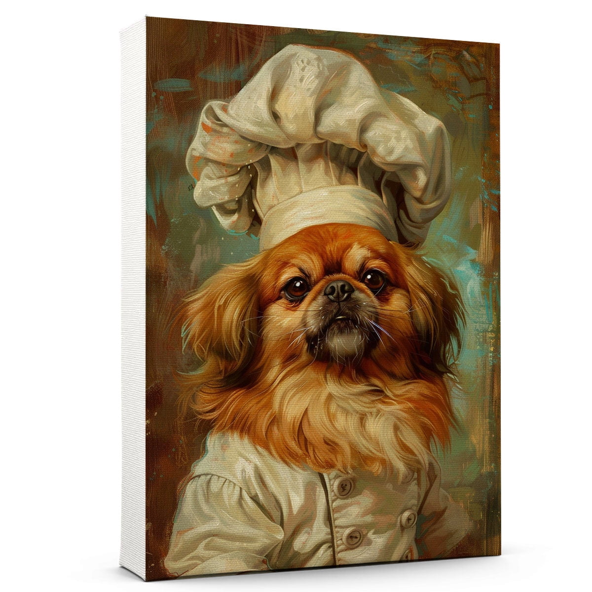 HuDo Dog Canvas Wall Art, Funny Pekingese Chef Vintage Poster Gallery ...