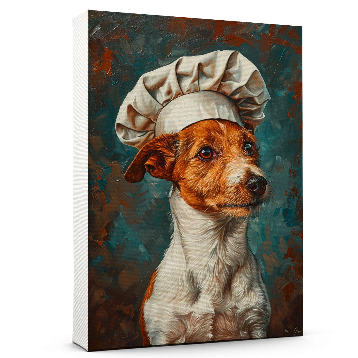 HuDo Dog Canvas Wall Art, Funny Russell Terrier Chef Vintage Poster ...