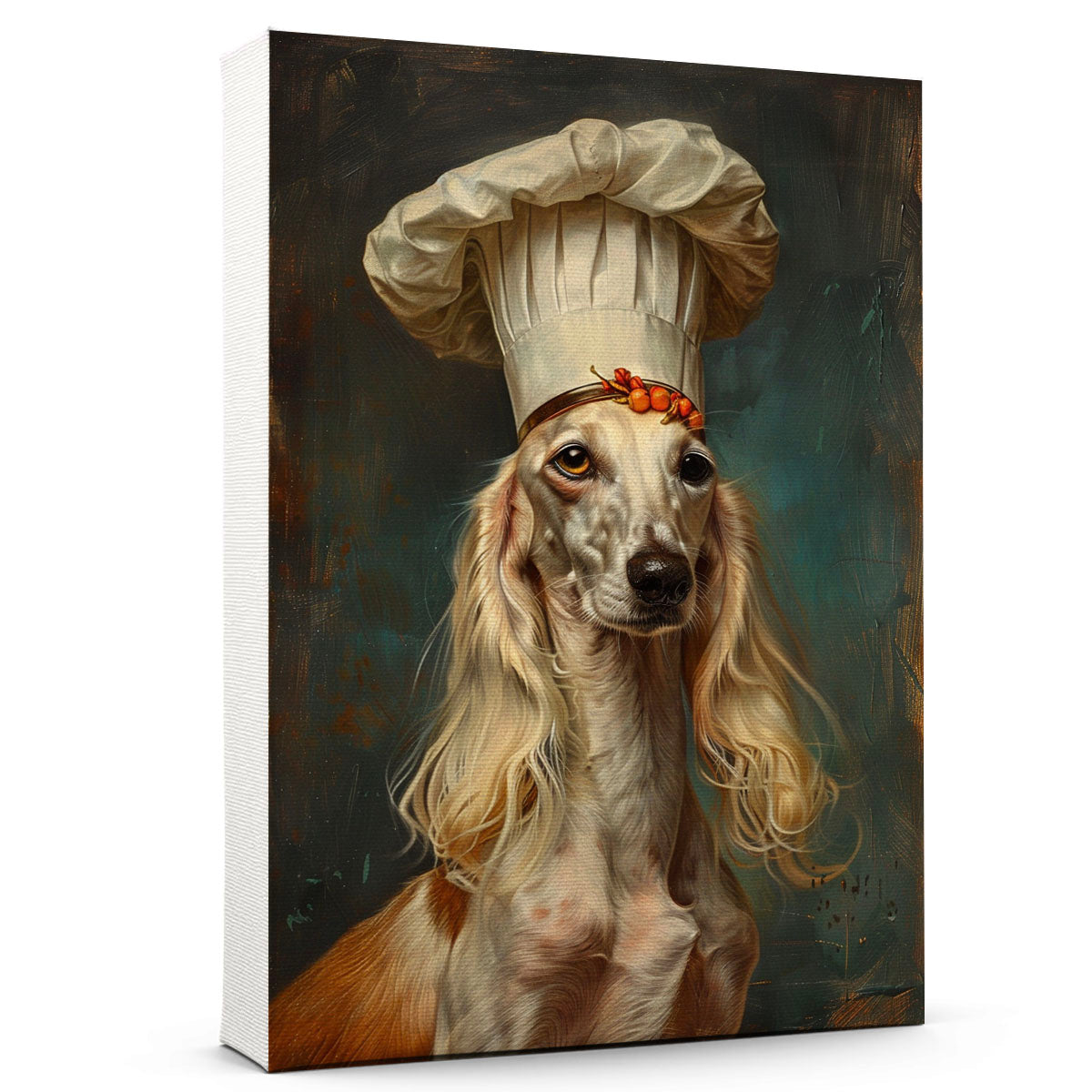 HuDo Dog Canvas Wall Art, Funny Saluki Chef Vintage Poster Gallery Wall ...