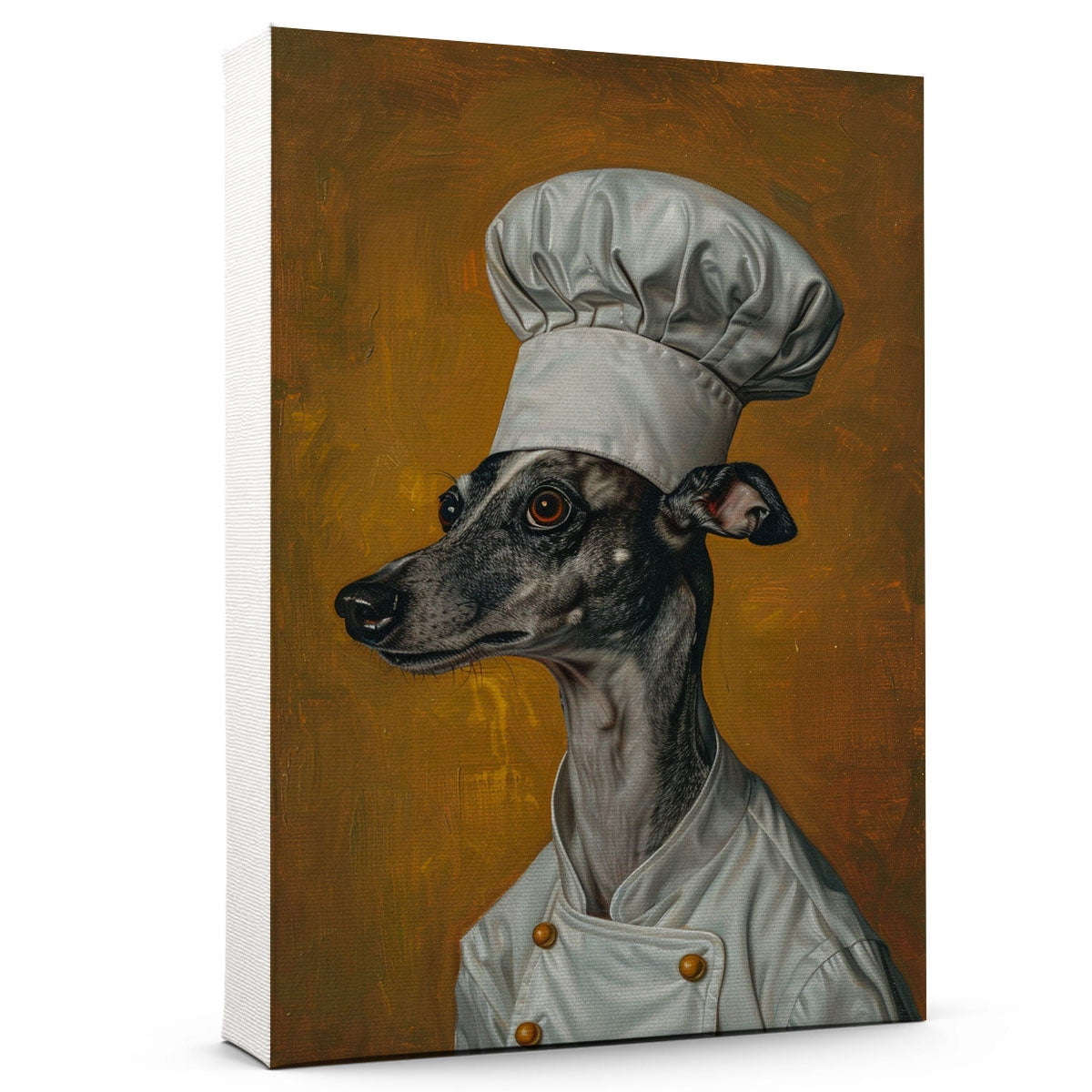 HuDo Dog Canvas Wall Art, Funny Whippet Chef Vintage Poster Gallery ...